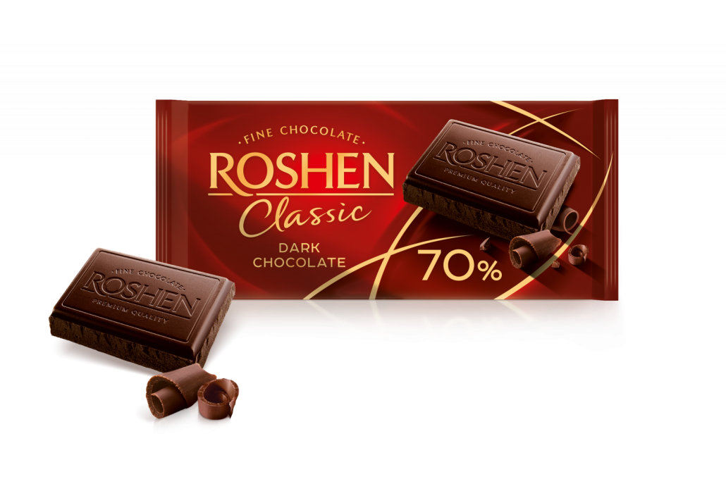 Roshen Ciocolată neagră Intense 70% 80g – Latino Maxi